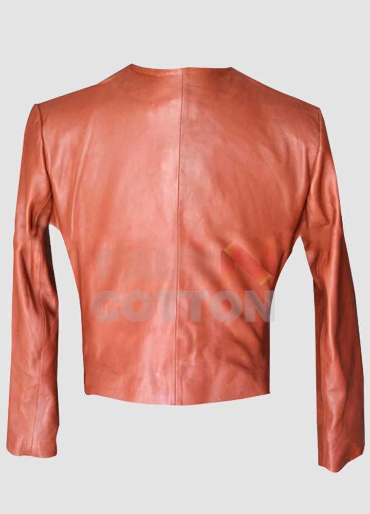 2 Broke Girls Caroline Channing Brown Leather Jacket