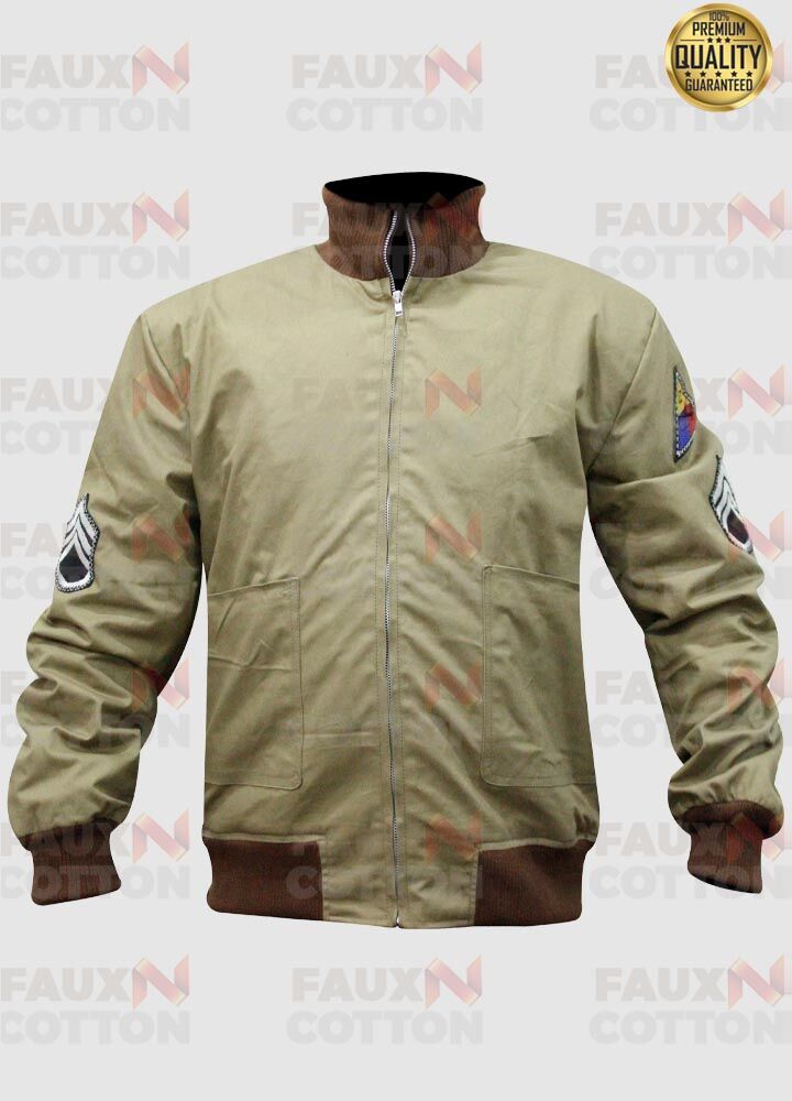 Fury Brad Tanker WW2 Wardaddy Khaki Cotton Bomber Jacket | Fury Brad ...