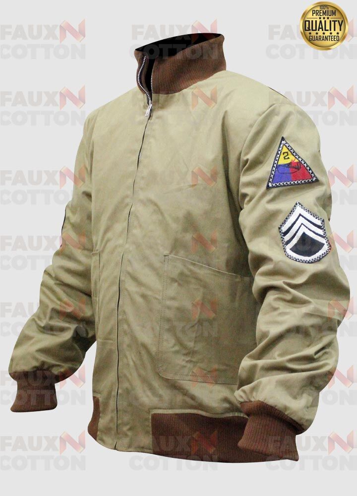 Fury Brad Tanker WW2 Wardaddy Khaki Cotton Bomber Jacket | Fury Brad ...