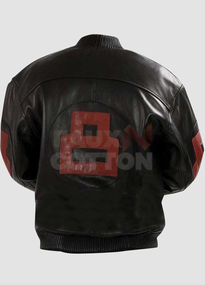 8 Ball Men's Black Bomber Leather Jacket | Black Leather Jacket
