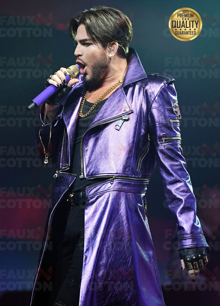 Buy Adam Lambert Singer Purple Leather Jacket